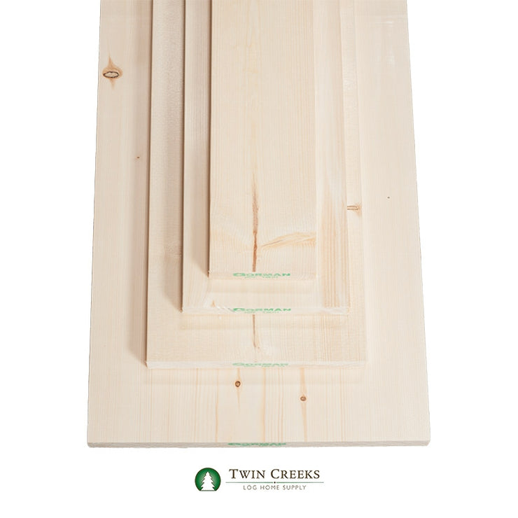 Gorman Spruce S4S Trim Boards | Twin Creeks – Twin Creeks Log Home Supply