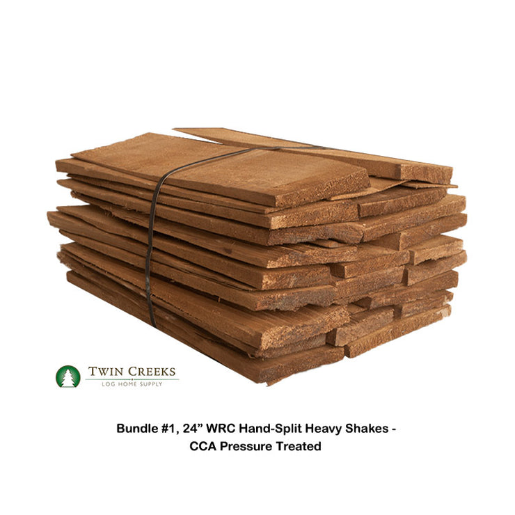 Bundle #1 Grade 24" Western Red Cedar Shakes - Heavy – Twin Creeks Log Home Supply